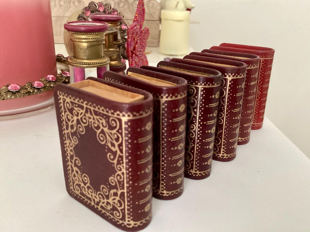 Antique Little Maroon Leather Book Shaped Matchbox, Match Box - Etsy