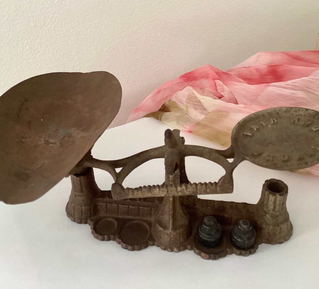 Cast Iron Vintage Antique Kitchen Scale Farmhouse - and Weights ...