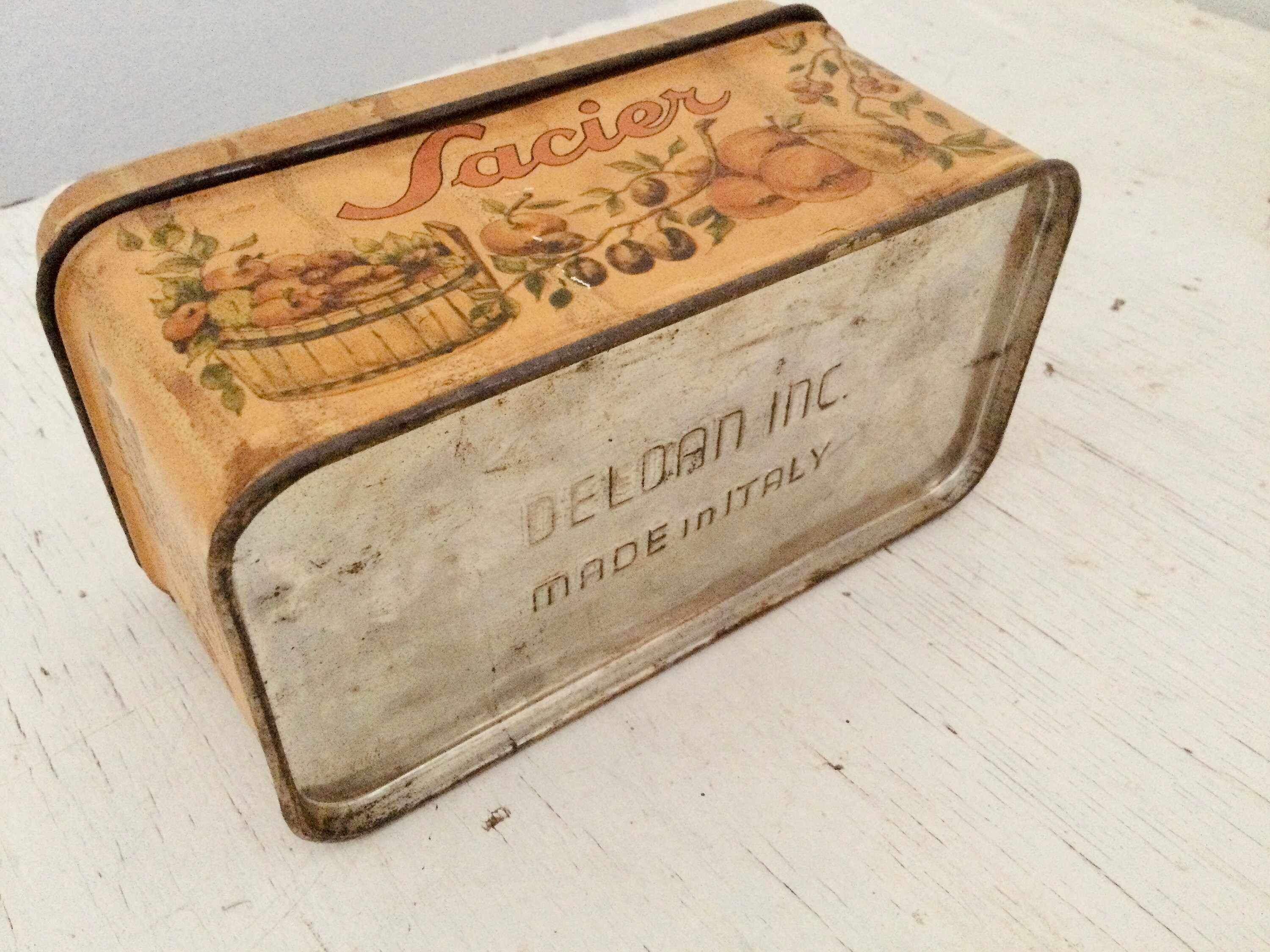 Antique Tin Box Made in Italy Tiny Snack Box Sacier - Etsy