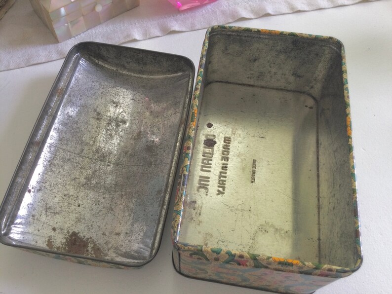 Antique Tin Box - Italian Florentine Design - Treasure Chest Shape - Etsy