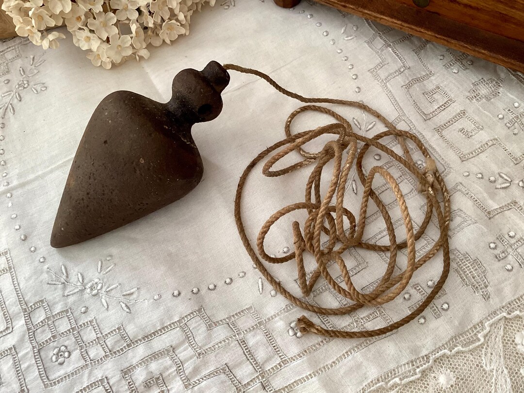 Antique Cast Steel Plumb Bob - 4" Long, Farm Tools Rustic Farmhouse ...