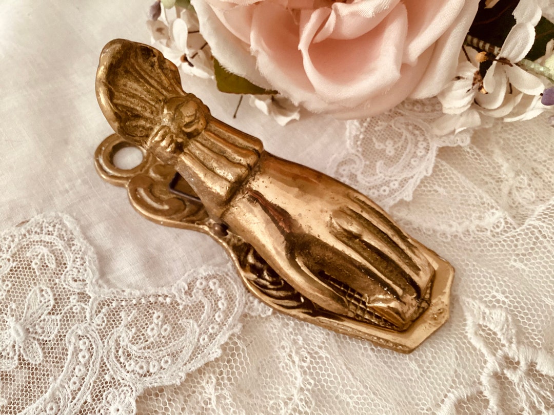 Large Ornate Brass Victorian Hand Clip Paper Holder 4” Wall Hanging - Etsy