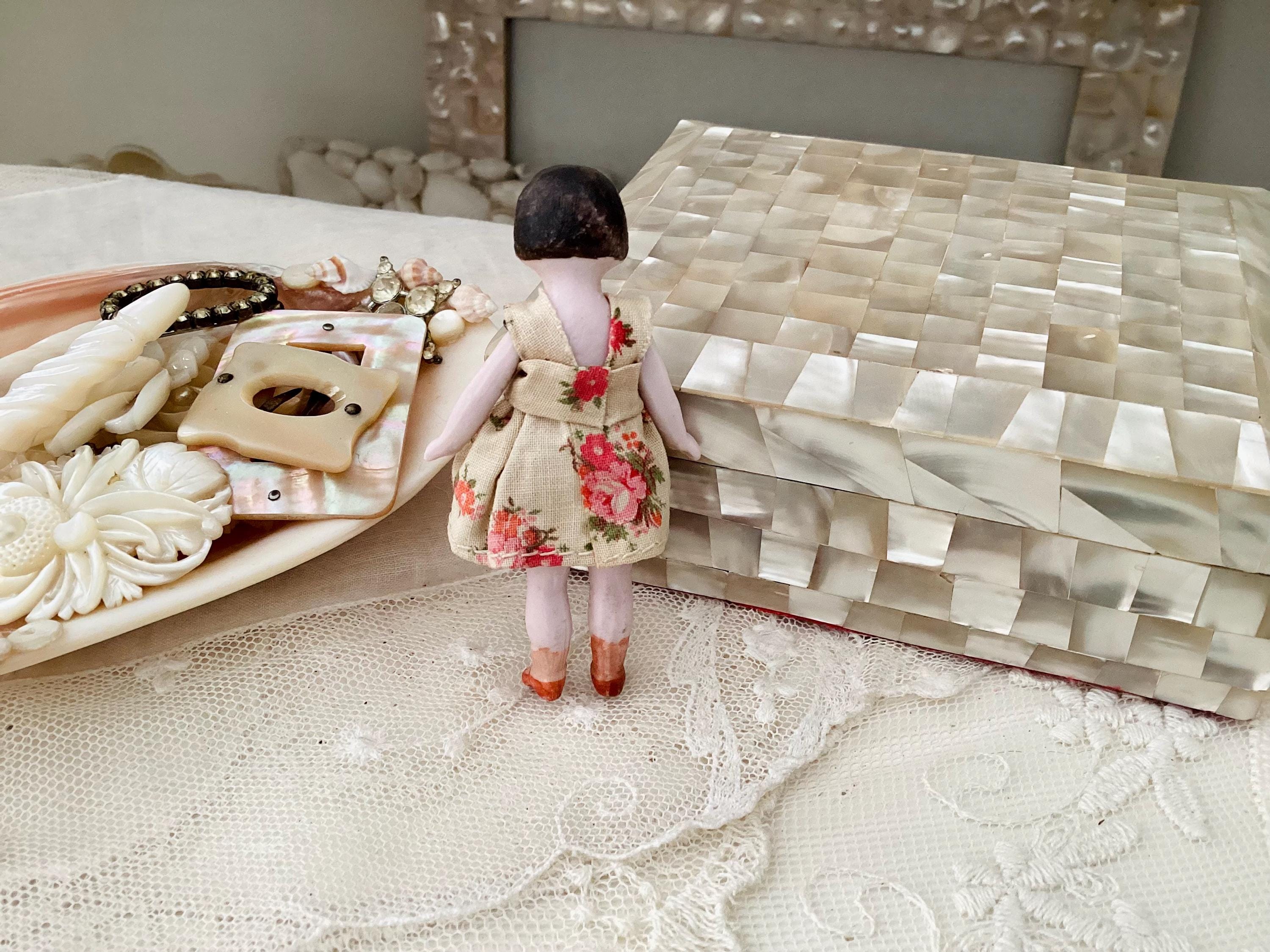 Antique German Flapper Doll Miniature 1920’s Tiny, in Floral Print ...