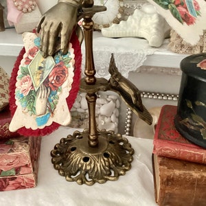 Antique Ornate Brass Victorian Gloved Hand Clip Hanky or Towel Holder ...