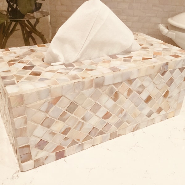 Mother of Pearl Tissue Box - Etsy
