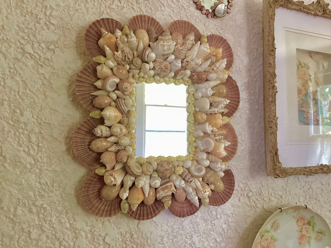 Gorgeous Seashell Mirror Framed With Real Sea Shells Pink - Etsy