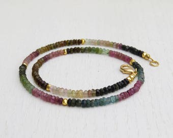 Watermelon Tourmaline Necklace - Etsy