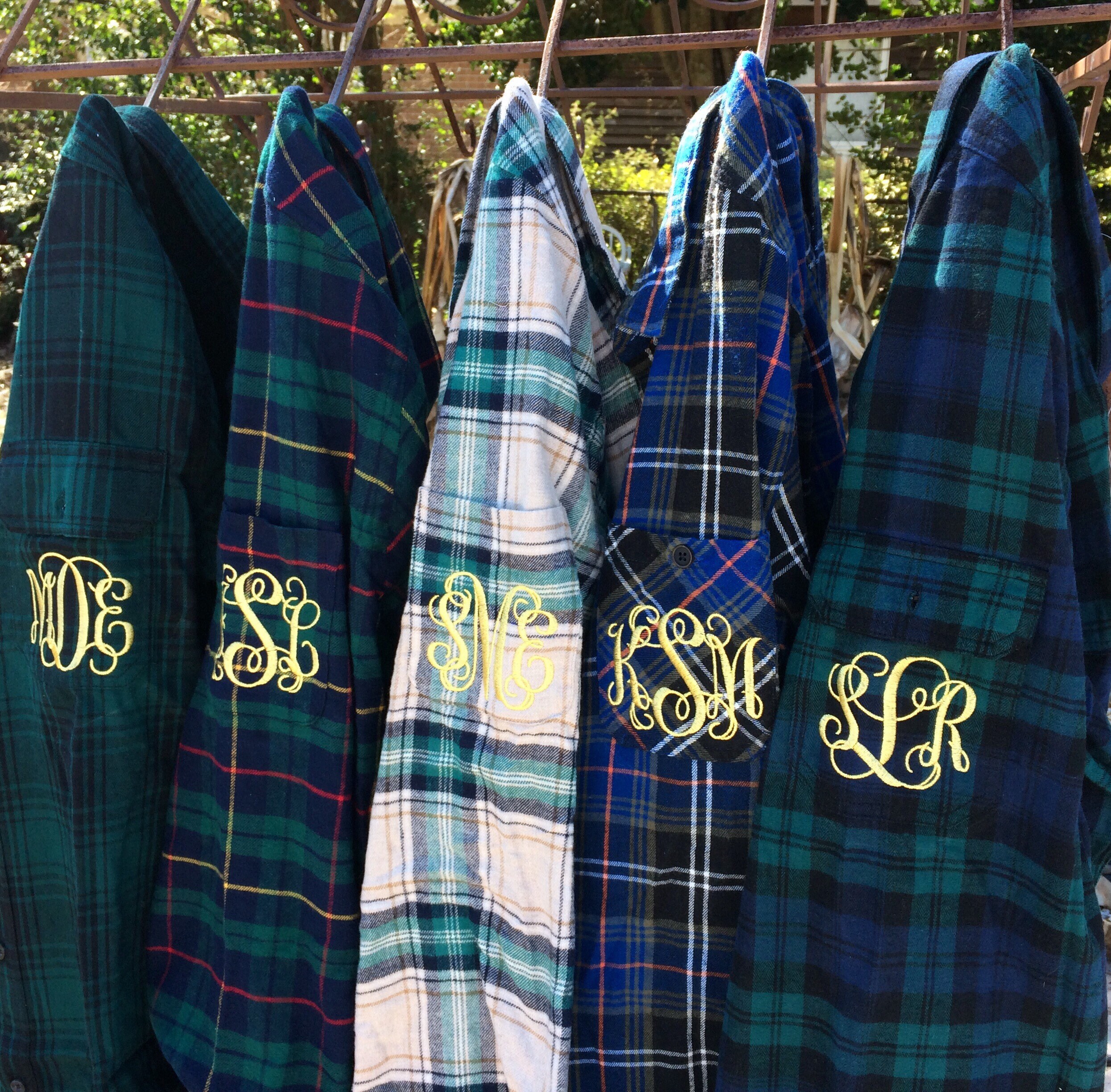 Men's Clothing Clothing 6 Bridesmaid Flannels assorted Green Flannel ...