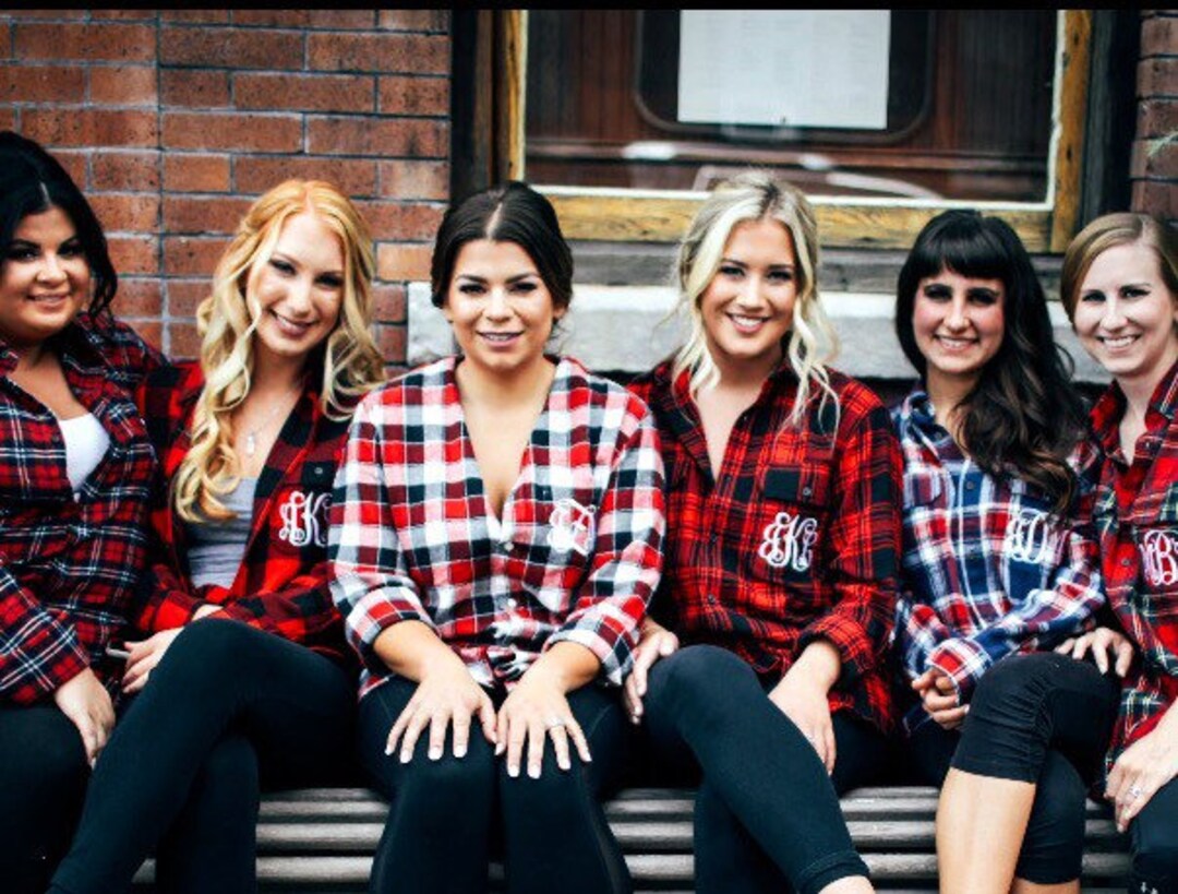 6 Flannels Assorted Mismatch Red Flannel Shirts Nash Bash Brides Gift ...