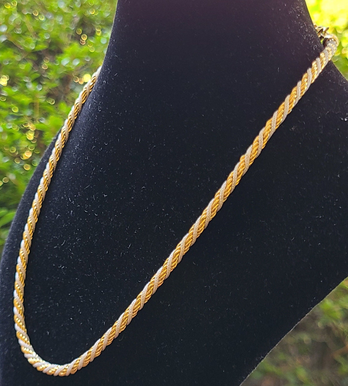Beautiful Vintage Trifari Gold Chain and White Rope Necklace - Etsy