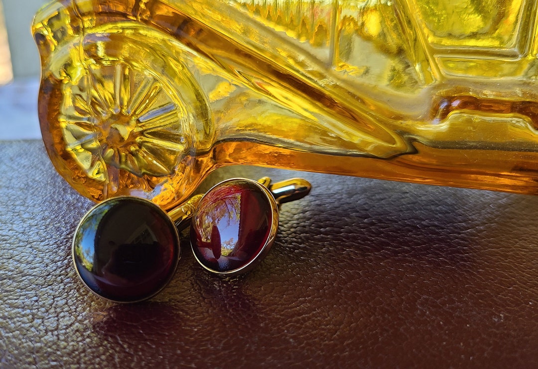 SWANK Cabachon Ruby Cuff Links Classy - Etsy