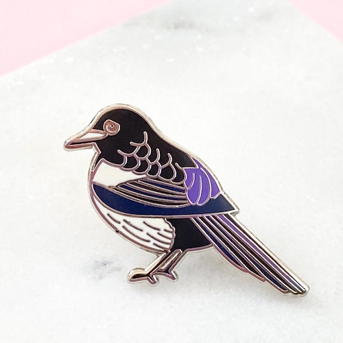Magpie Enamel Pin Magpie Lapel Pin British Bird Pin Hard - Etsy
