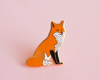 Fox enamel pin | Etsy