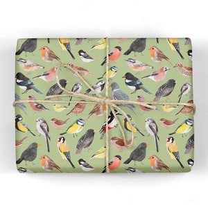 British Birds Wrapping Paper Bird Gift Wrap Garden Birds Gift Wrap ...