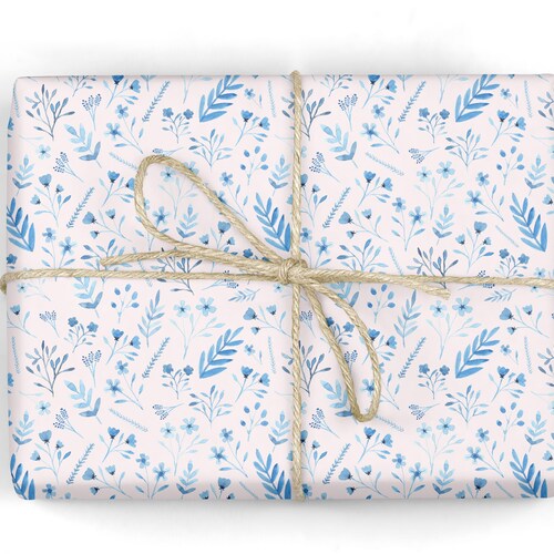 Botanical Wrapping Paper Recycled Gift Wrap Spring Blossom | Etsy