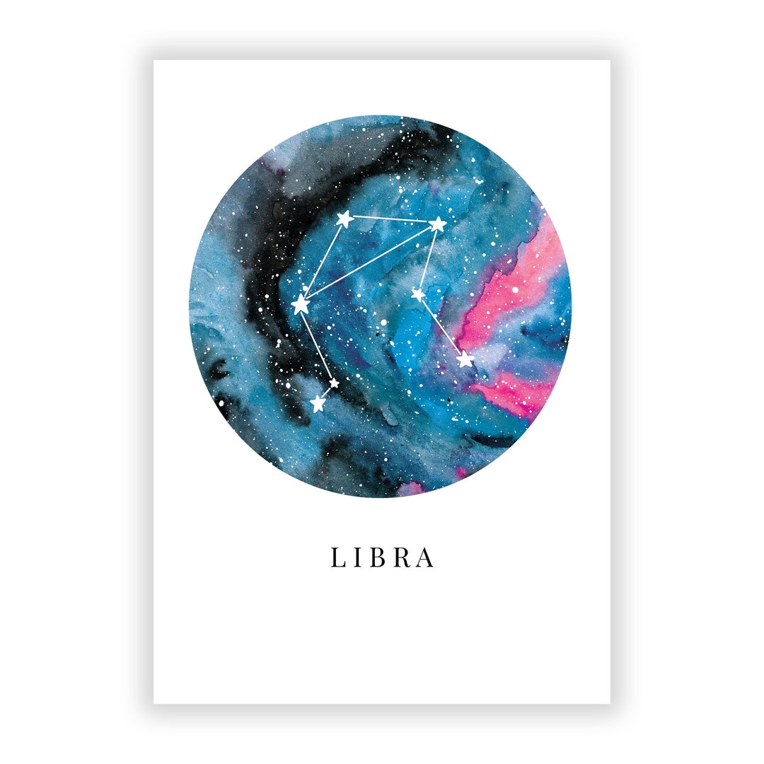 Libra Art Printable Zodiac Art Printable Star Sign Print - Etsy