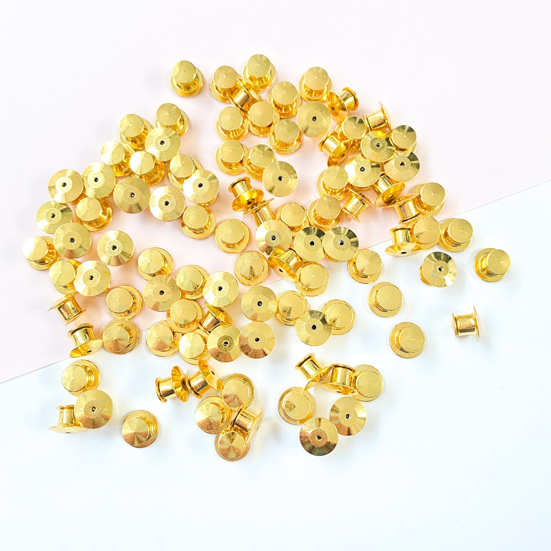 Locking Pin Back - Secure Enamel Pin Back - Gold Pin Back - Secure ...