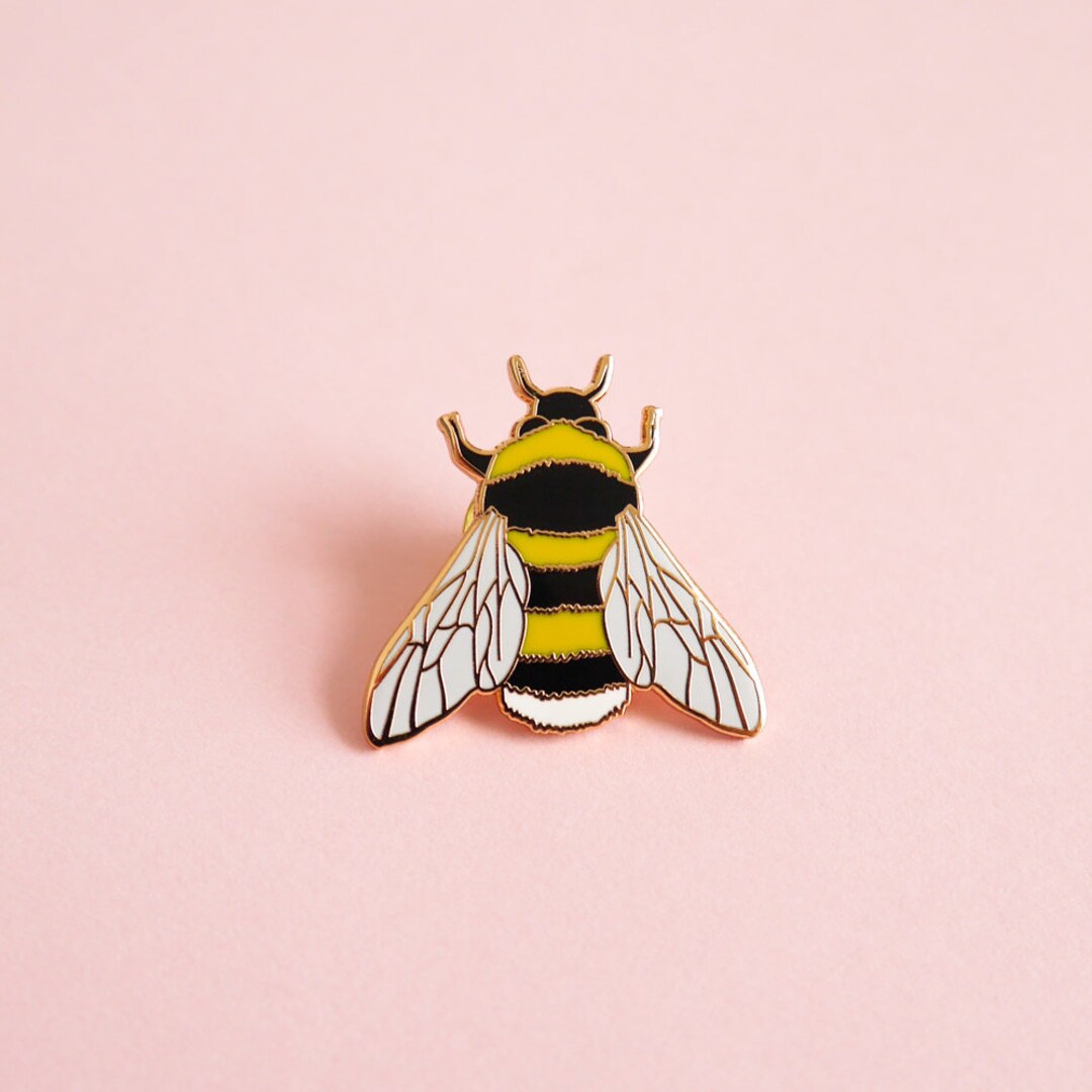 Bee Enamel Pin - Bee Lapel Pin - Rose Gold Bee Pin - Hard Enamel Pin ...