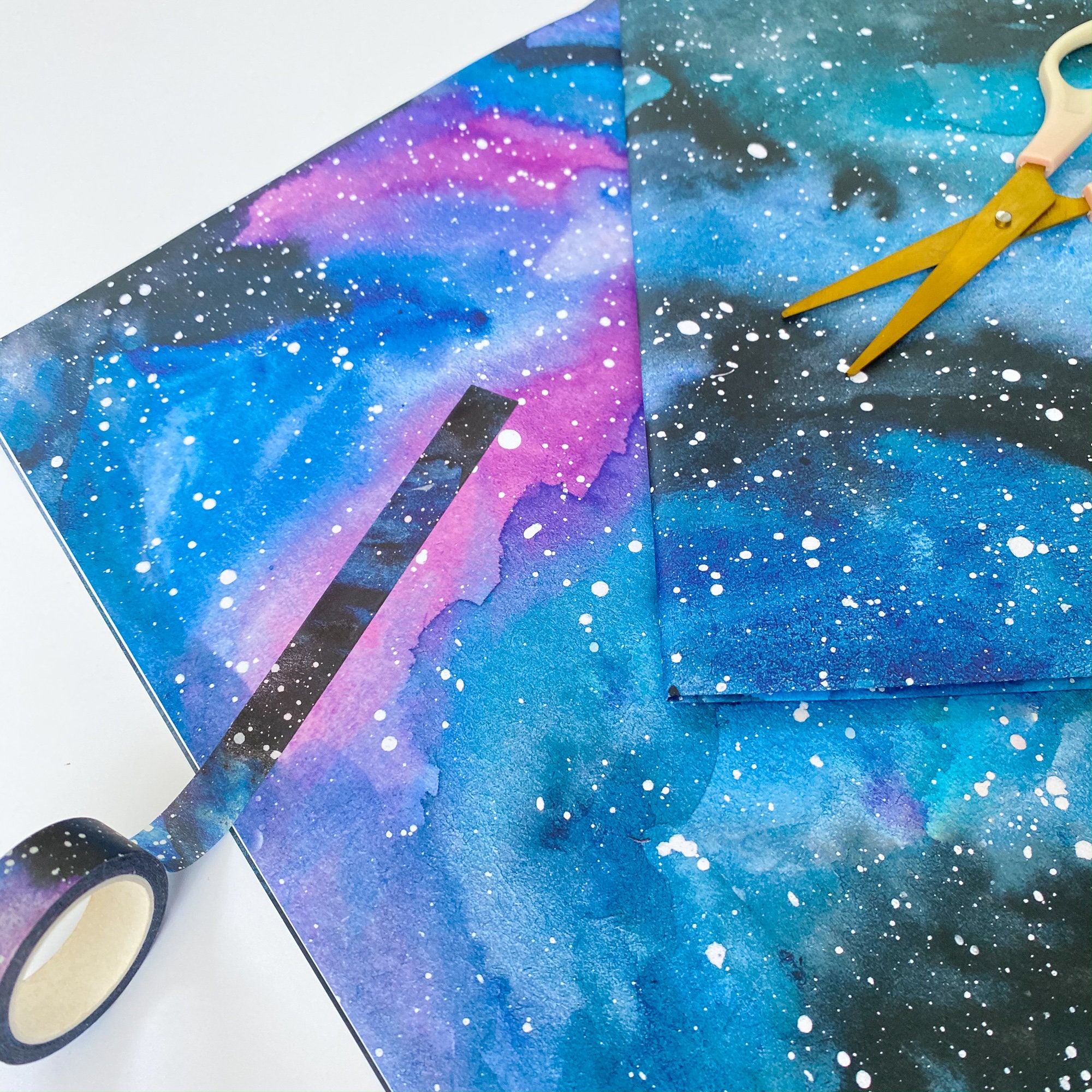 Watercolour Galaxy Wrapping Paper Galaxy Gift Wrap Night | Etsy