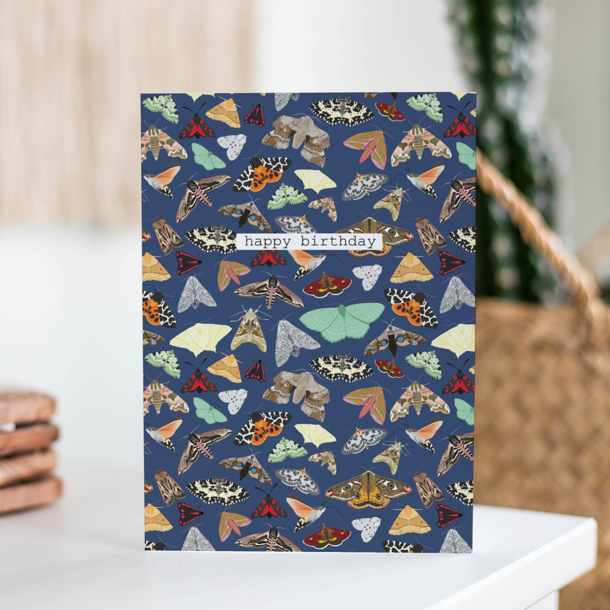 Happy Birthday Moths Card Moth Birthday Greetings Card - Etsy UK