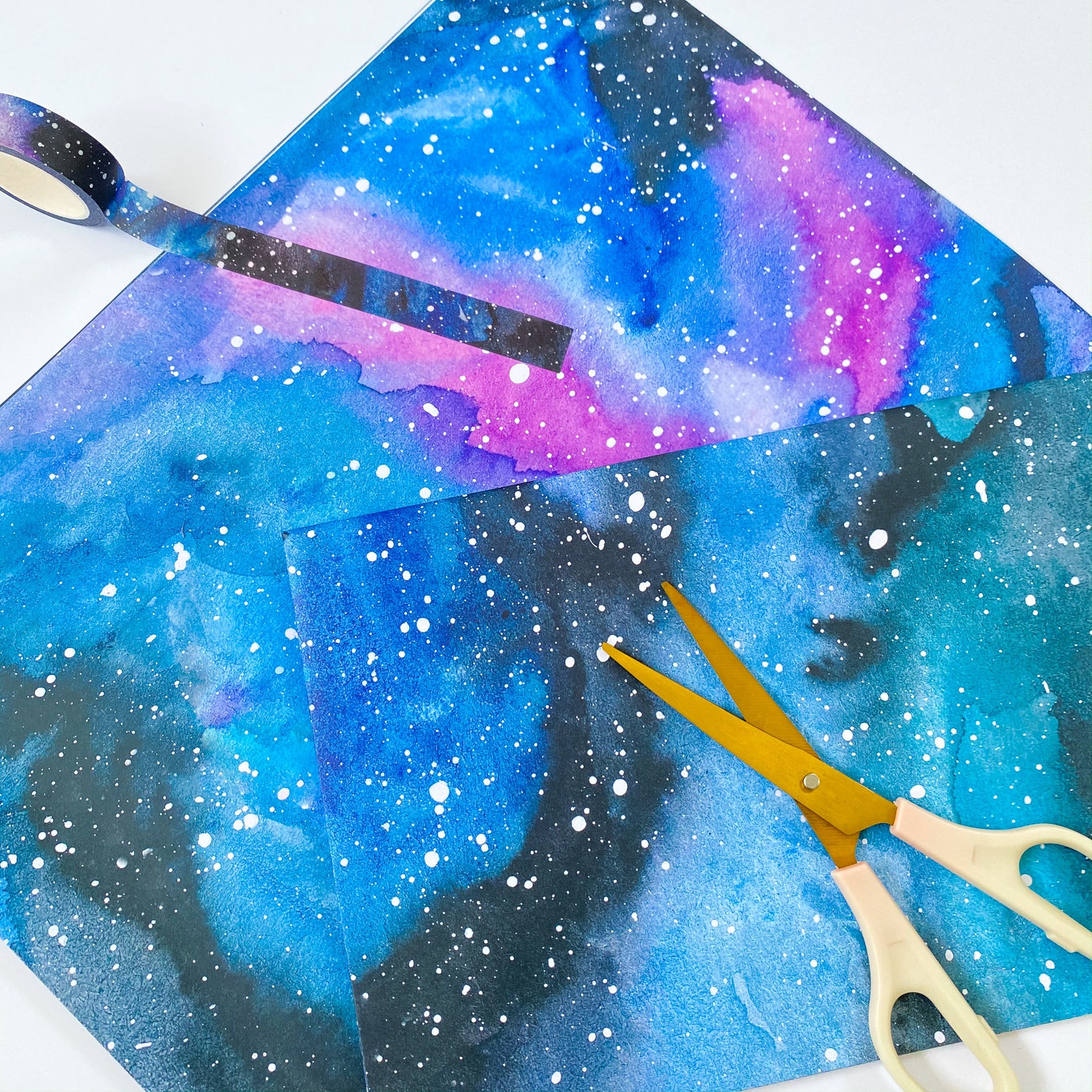 Watercolour Galaxy Wrapping Paper Galaxy Gift Wrap Night | Etsy UK
