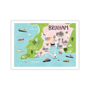 Brixham Map A4 Print Map of Brixham Devon Town Map - Etsy UK
