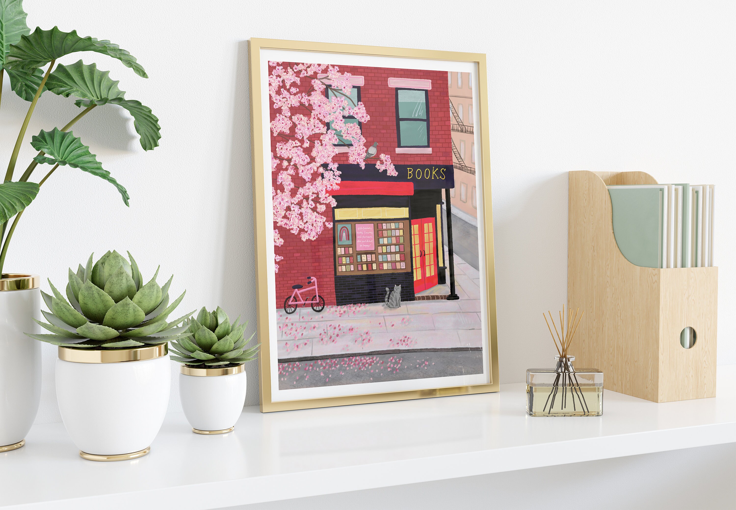 New York Book Shop Art Print - Shop Front Art Print - Book Lover Print ...