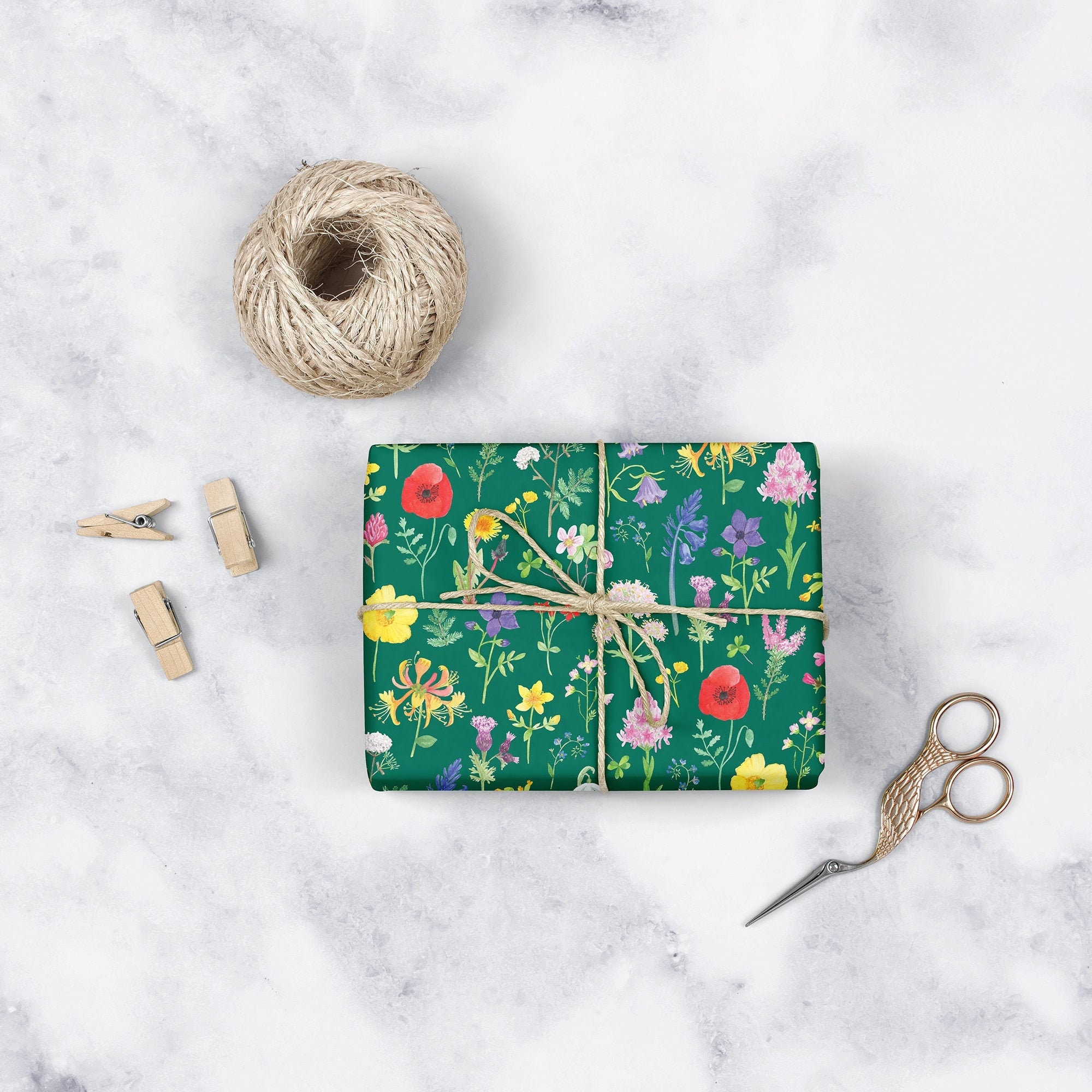 Wildflowers Wrapping Paper Floral Gift Wrap British | Etsy