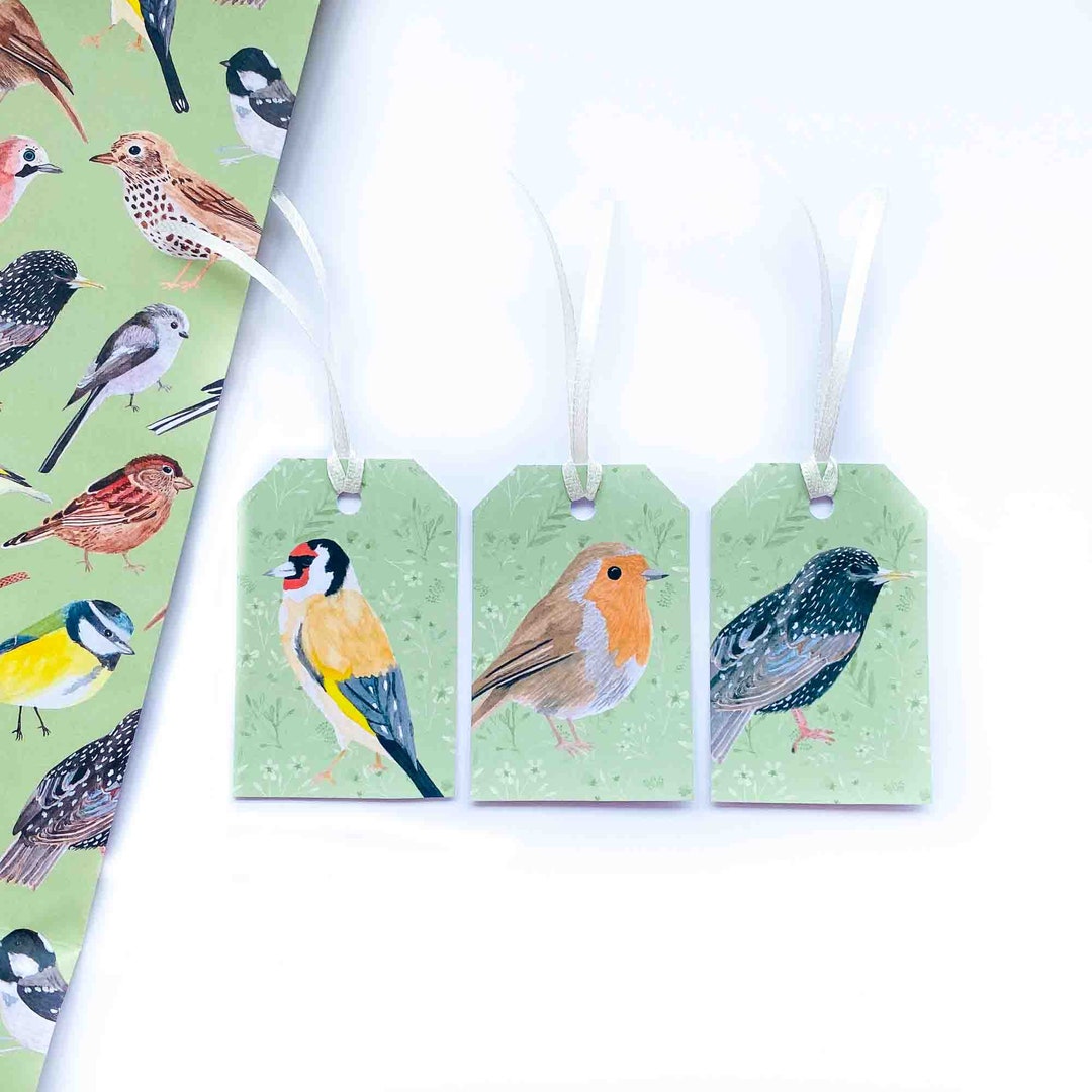 British Garden Birds Gift Tags Pack of 3 Bird Labels Garden Bird Tags ...