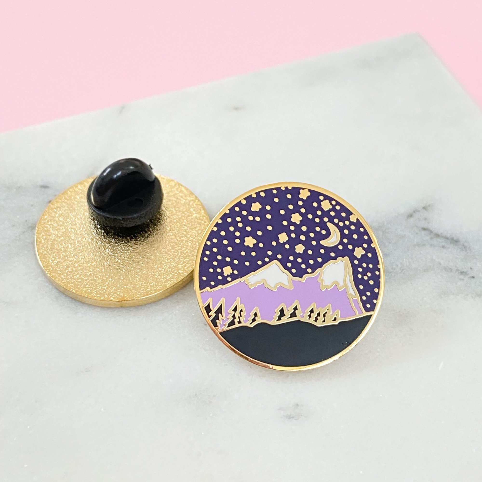 Mountain Enamel Pin Mountain Lapel Pin Travel Pin Hard - Etsy