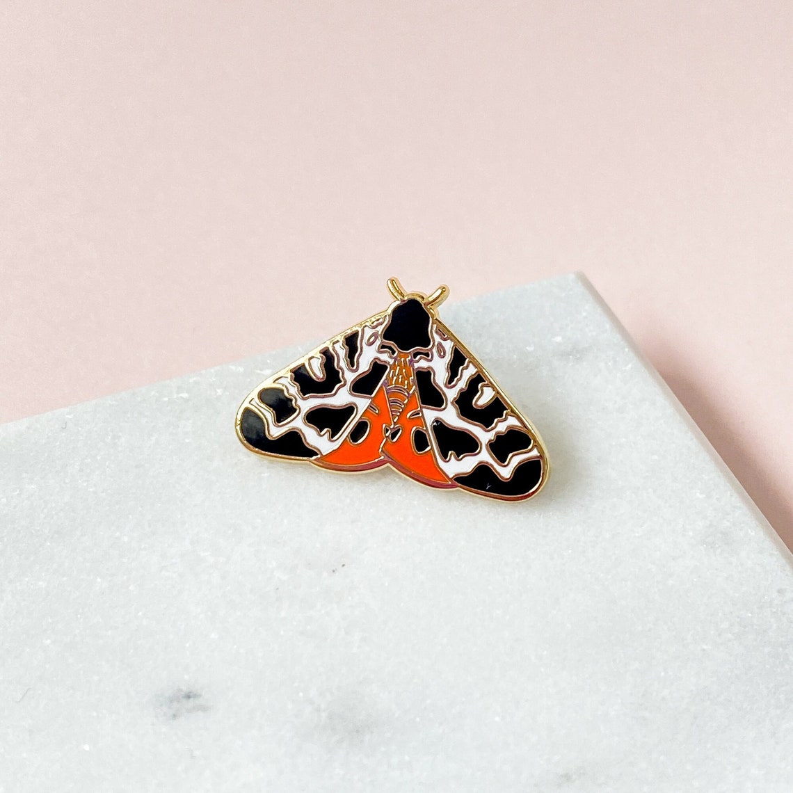 Tiger Moth Enamel Pin - Gold Moth Pin - Tiger Moth Lapel Pin - British ...