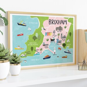 Brixham Map A4 Print Map of Brixham Devon Town Map - Etsy UK