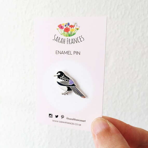 Magpie Enamel Pin Magpie Lapel Pin British Bird Pin Hard | Etsy