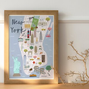 New York Map - New York Map Poster - Illustrated Map of New York - NYC ...