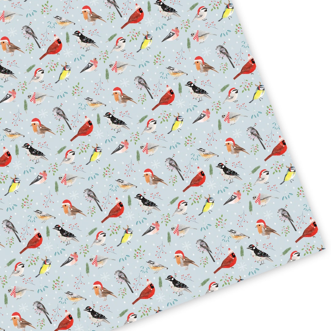 Christmas Birds Wrapping Paper Christmas Gift Wrap Festive - Etsy
