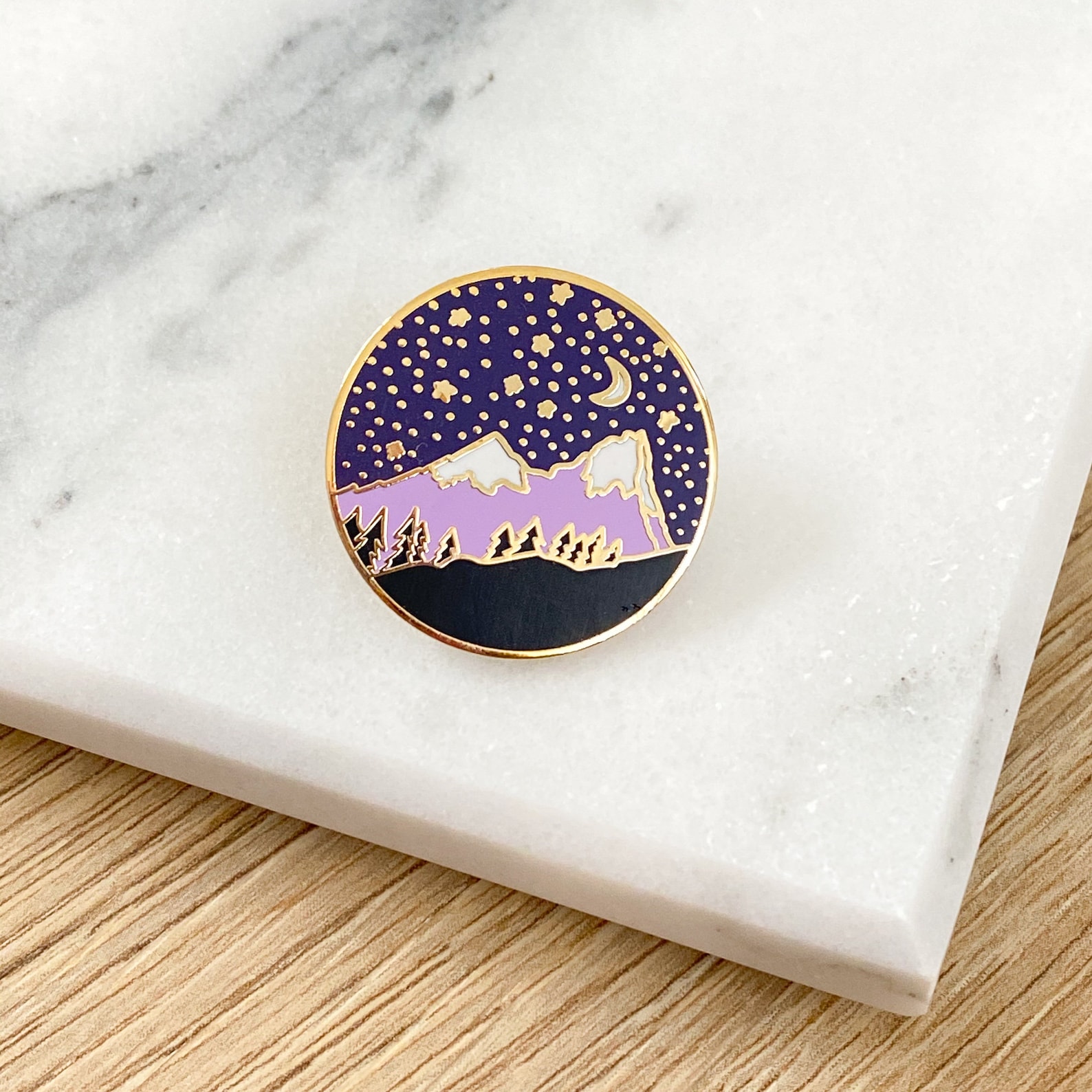Mountain Enamel Pin Mountain Lapel Pin Travel Pin Hard | Etsy