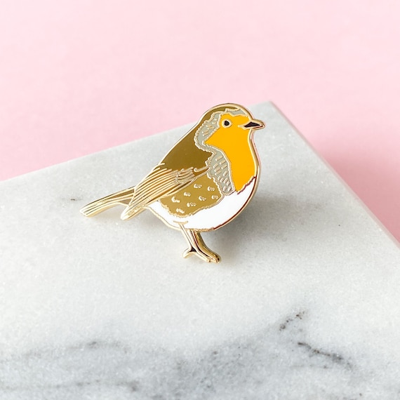Robin Enamel Pin Gold Robin Pin Robin Lapel Pin British | Etsy