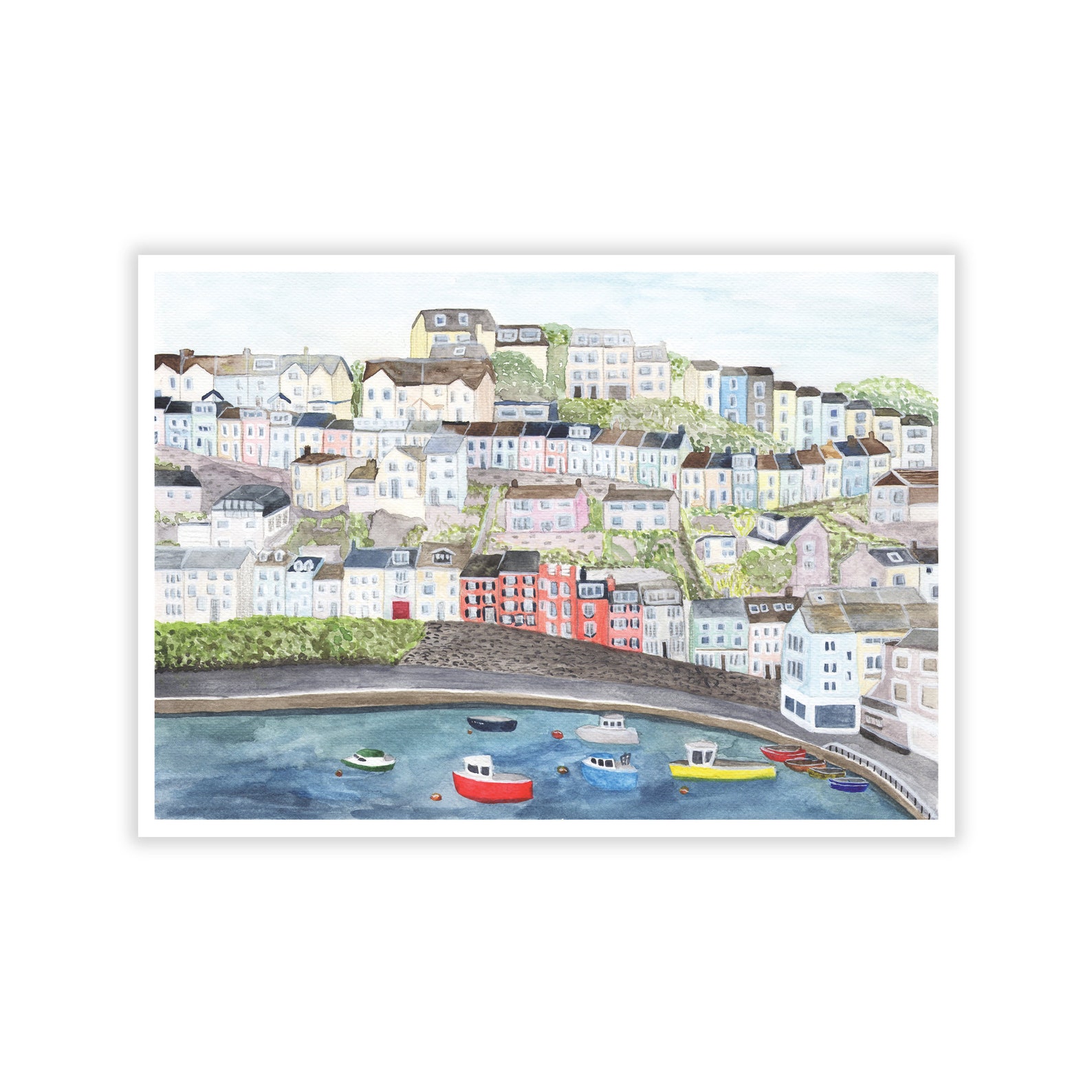 Brixham Harbour Art Print Seaside Print Coastal Decor | Etsy UK