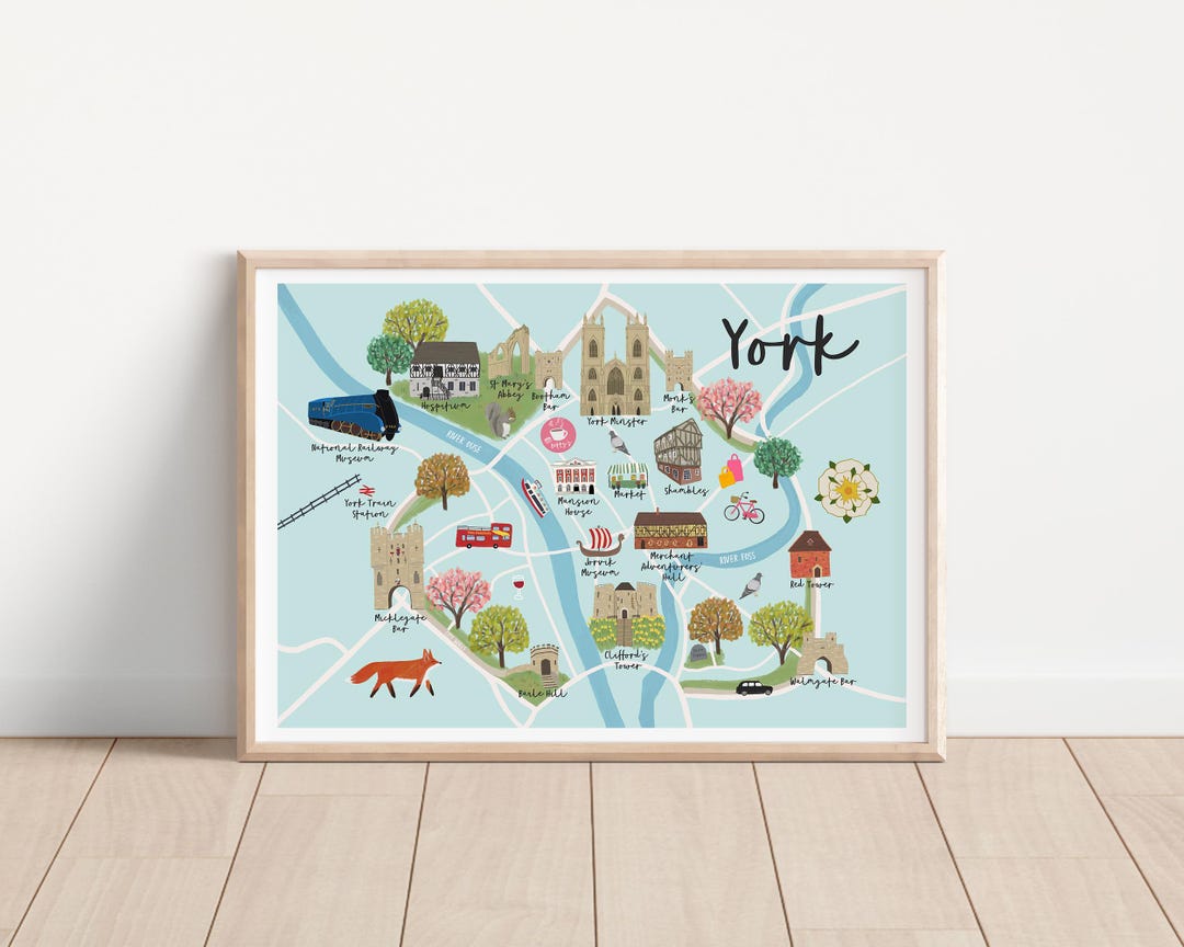 York Map - York Map Poster - Map of York Print - York City Map - York ...