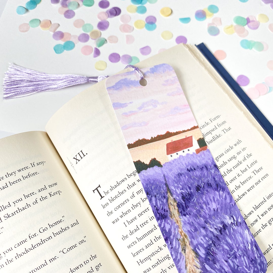 Lavender Field Bookmark - Landscape Bookmark - Luxury Bookmark With ...