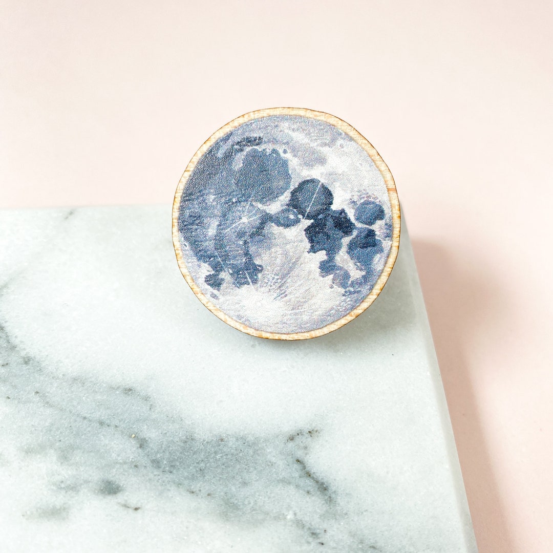 Moon Wooden Pin - Full Moon Pin - Eco Friendly Wooden Pin - Responsibly ...