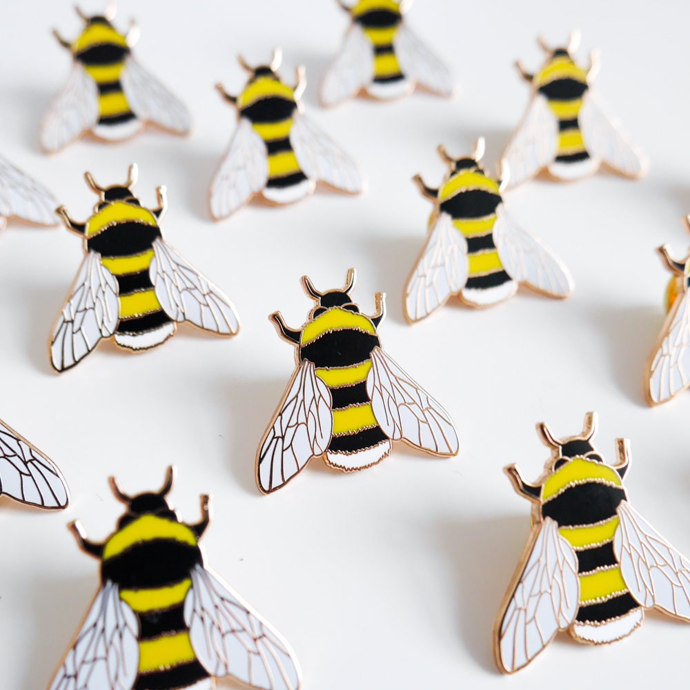 Bee Enamel Pin Bee Lapel Pin Rose Gold Bee Pin Hard - Etsy UK