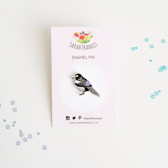 Magpie Enamel Pin Magpie Lapel Pin British Bird Pin Hard | Etsy