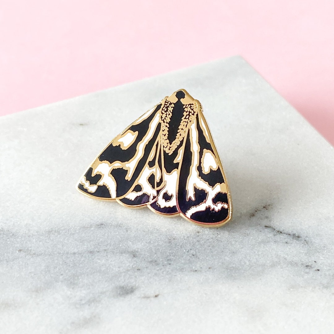 Tiger Moth Enamel Pin Gold Moth Pin Tiger Moth Lapel Pin - Etsy