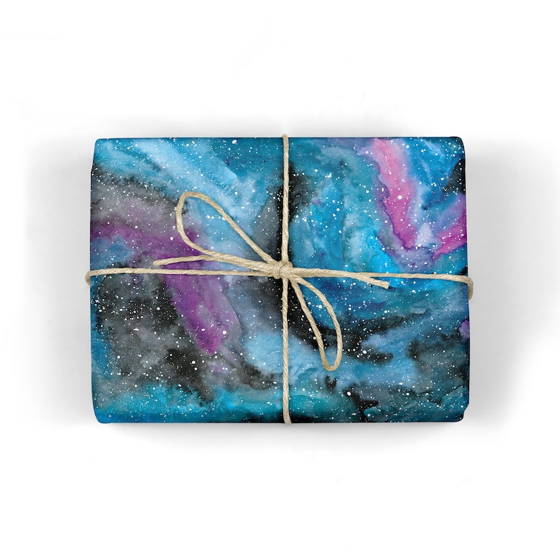 Watercolour Galaxy Wrapping Paper - Galaxy Gift Wrap - Night Sky Paper ...