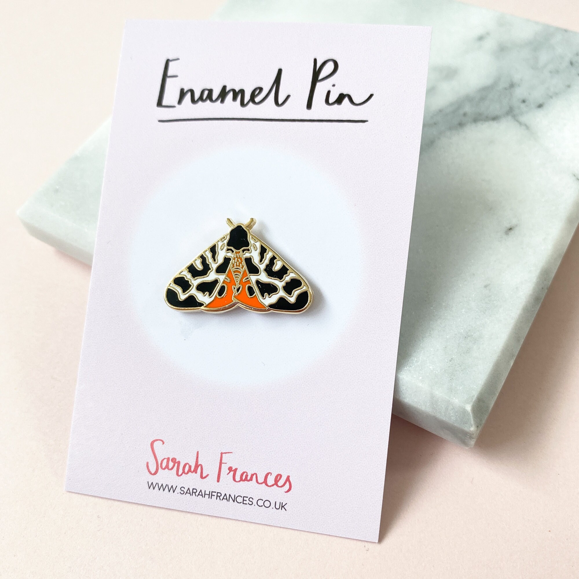 Tiger Moth Enamel Pin - Gold Moth Pin - Tiger Moth Lapel Pin - British ...