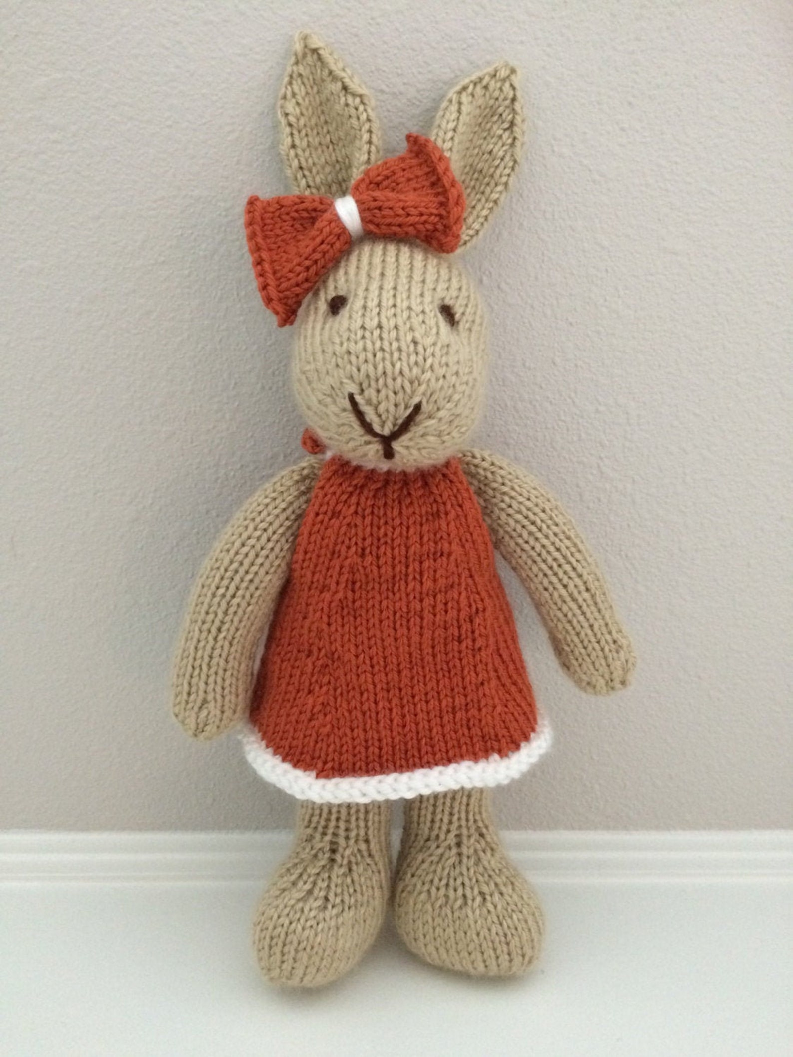 Knitted Bunny Rabbit Stuffed Toy: Handmade Kids Gift - Etsy