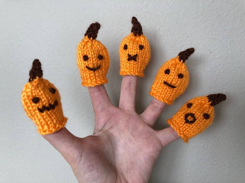 Five Little Pumpkins Halloween Finger Puppets - Etsy