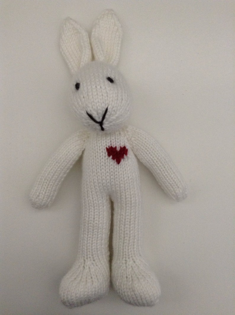 Handmade Knitted Bunny Soft Toy Rabbit Bunny With a Heart | Etsy