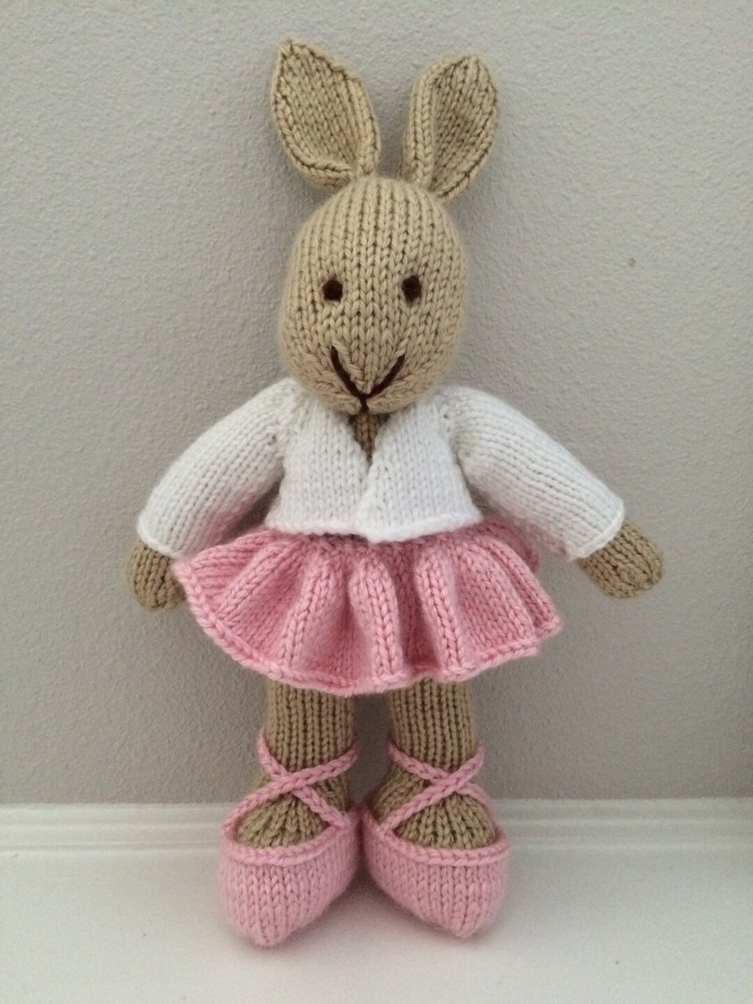 Handmade Knitted Ballerina Bunny Soft Toy - Etsy